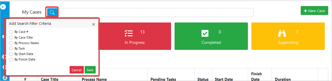 3.6 - Cases List | Documentation@ProcessMaker